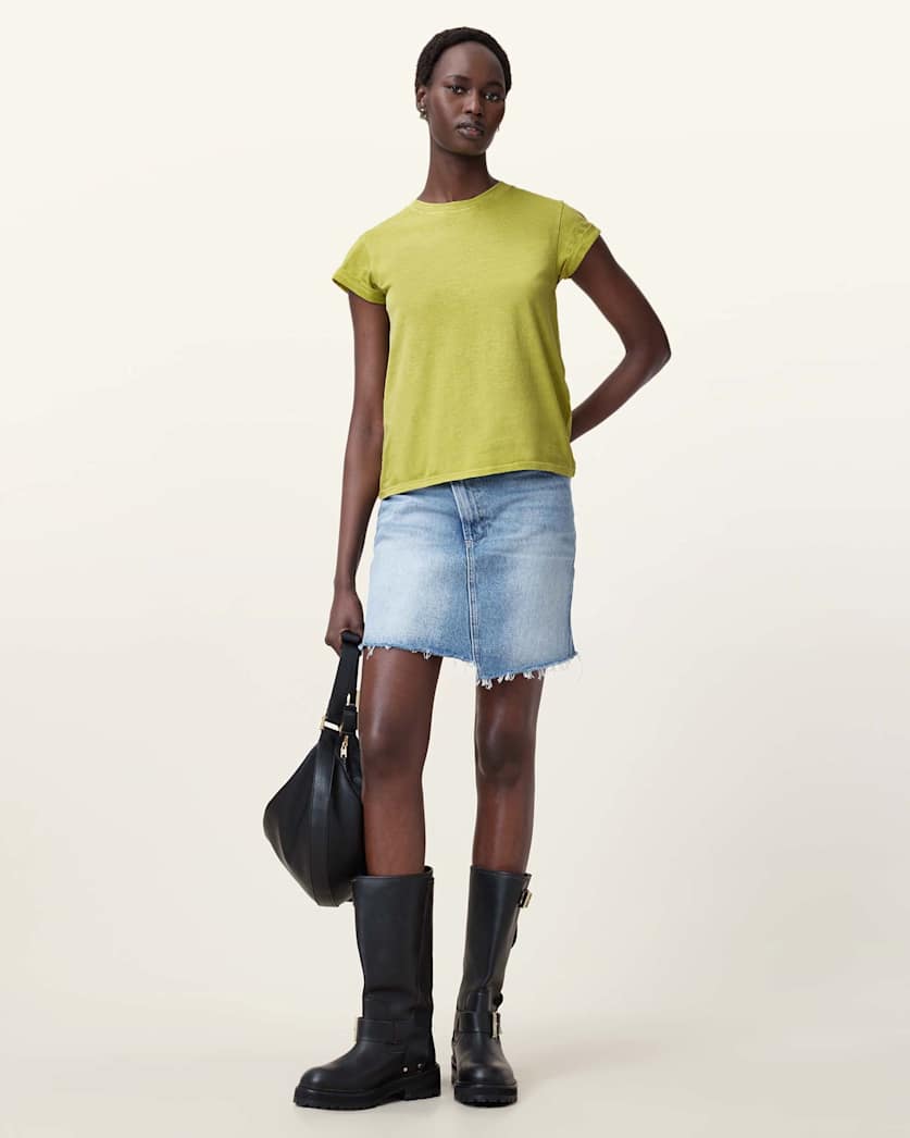 Anna Crew Neck Short Sleeve T-Shirt UNITY GREEN | ALLSAINTS